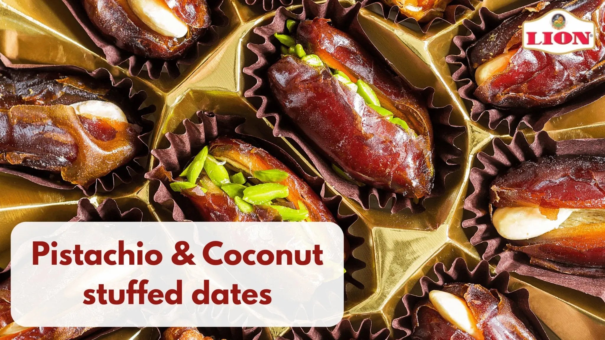 Pistachio & coconut stuffed with Kimia dates – Lion Dates